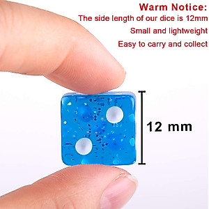 AUSTOR 100 Pieces Dice 12mm Game Dice Set 6 Sided Dice Translucent Colors Square Corner Dices Set for Tenzi, Farkle, Yahtzee, Bunco or Teaching Math with a Velvet Drawstring Bag