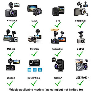 Dash Cam Mirror Mount Kit with 10+ Different Joints Suitable for APEMAN, YI 2.7", Vantrue N2 Pro, AUKEY, Rexing V1, Crosstour, Peztio Etc Dash Cam and Car DVR Camera GPS.
