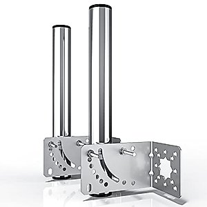 Ueevii Universal Wireless Bridge Bracket Mount/360°Adjustment Wall-Mounted/3.8cm Diam,2.5mm Thick Stainless Steel Mount,Sturdy and Durable/Wildly Used on Outdoor AP,Point to Point WiFi Bridge/2-Pack