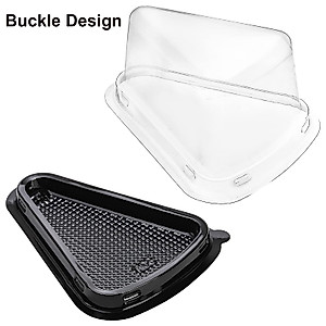 ZENFUN 100 Pack Cake Slice Containers with Stickers, Plastic Clear Cake Slice Boxes Individual Cheesecake Pie Containers for Cake, Tiramisu, Mousse, Dessert, Triangle