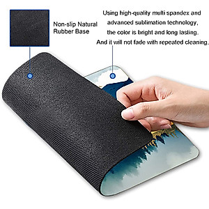 Mountains Mouse Pad, Landscape Mouse Pad, Mouse Mat Square Waterproof Mouse Pad Non Slip Rubber Base MousePads for Office Laptop, 9.5"x7.9"x0.12" Inch