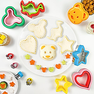 Sandwich Cutter and Sealer, Sandwich Cutter for Kids 5 PCS（BIG）, Decruster Sandwich Maker, Great for Lunchbox and Bento Box - Boys and Girls Kids Lunch