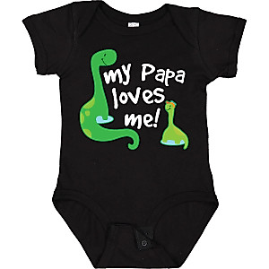 inktastic My Papa Loves Me Dinosaur Baby Bodysuit 6 Months 0040 Black 2698e