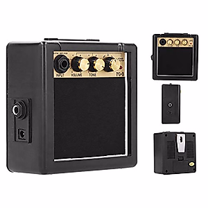 Naroote Guitar Amplifier Mini Amplifier Guitar Musical Instrument Amplifiers Musical Instrument Accessories,Gold Black Mini Guitar Amplifier,Compact Music Practice Beginner Kids for Music Enthusiast