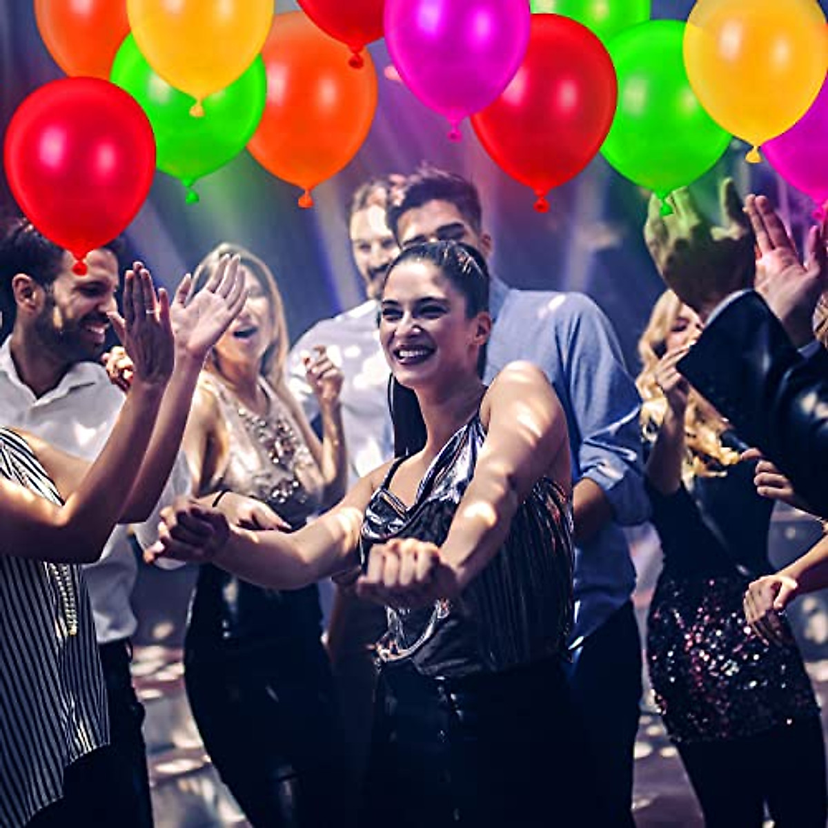 RUBFAC Neon Balloons, Glow in the Dark Party Supplies, 160pcs, 12 Inches, 5 Colors, Glow Balloons, Fluorescent Latex Neon Balloons, Birthday, Wedding Supplies