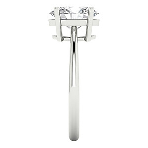 Clara Pucci 2.0 ct Oval Cut Solitaire Moissanite Engagement Wedding Bridal Promise Anniversary Ring 18K White Gold Size 10.25