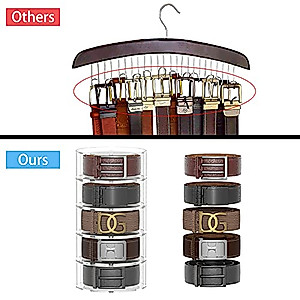 Carmanon 5 Layers Belt Organizer for Closet, Acrylic Belt Storage Organizer Clear Belt Holder, Men Belt Case and Display for Belt Watch Jewelry Bracelets Ring Cosmetic