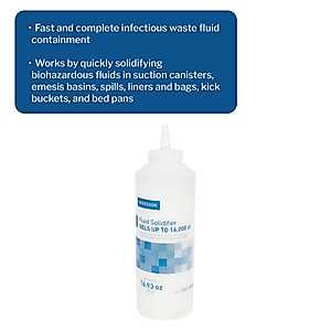 McKesson Fluid Solidifier - Fast, Effective, Gels up to 16,000 cc - Spout Cap Bottle, 16 oz, 1 Count, 1 Pack