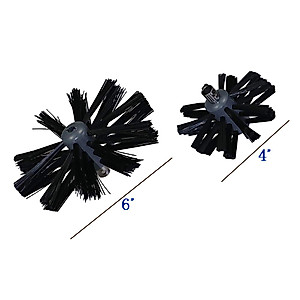 qidobip Dryer Vent Duct Cleaner Kit Chimney Cleaning Brush 6 inch 4 inch 2-in-1 Drier Lint Sweeping Tool 24’ Flexible Rods Drill Attachment