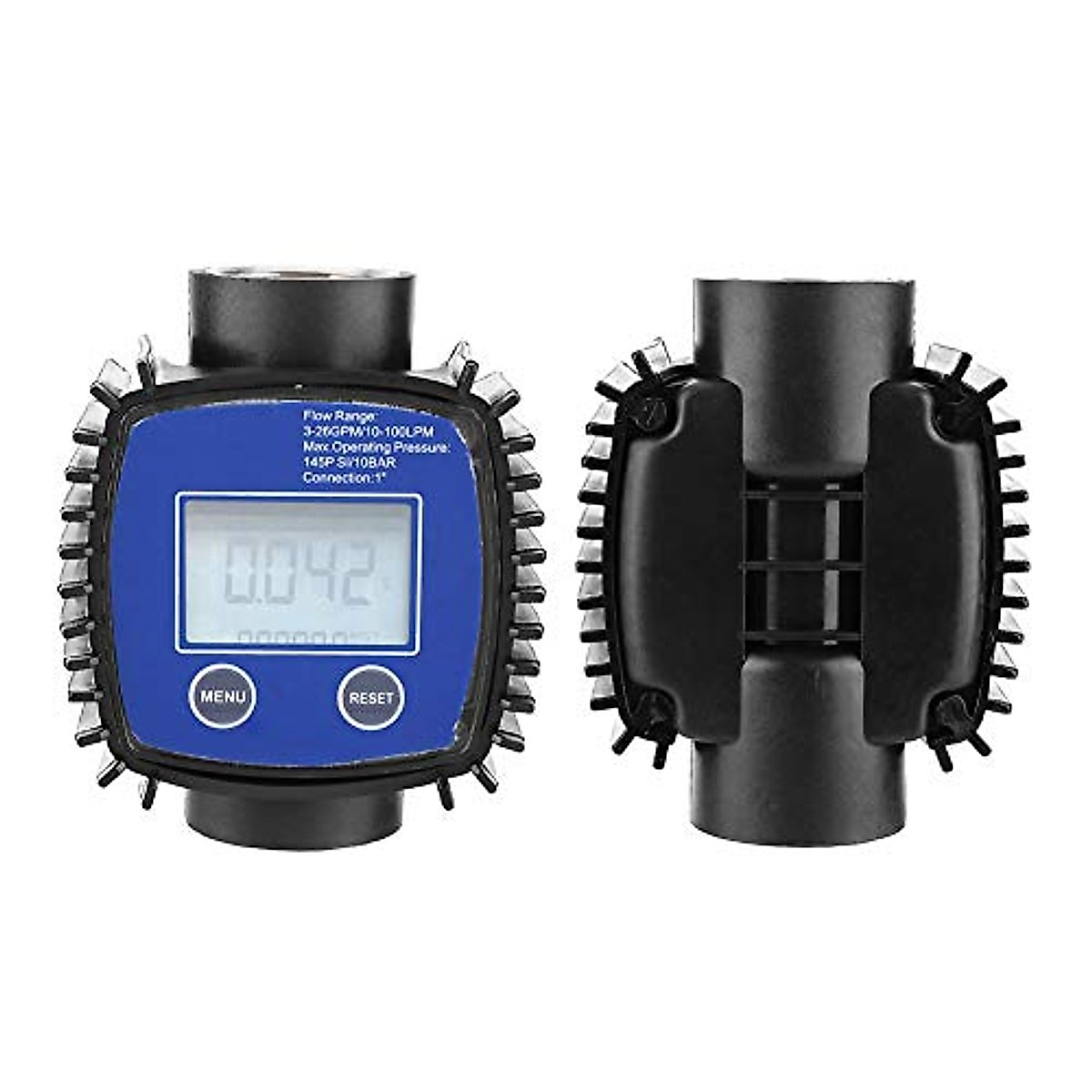 Oumefar 1" Turbine Flowmeter Inline Flow Sensor Meter Pipeline Water Flow Gauge Male Thread Plastic Flow Measurement Tools