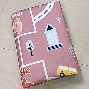 Abeigoi Hopscotch Car Rug 4x6Ft Kids Play Rug Mat Pink Bedroom Playroom Carpet for Girls Boys Nonslip Classroom Rug Children Numbers Educational Throw Area Rugs for Girls Room Decor