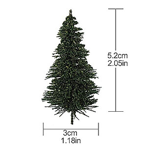 S0805 50PCS Dark Green Pine Model Cedar Trees 2.05inch (52mm) for Model Railroad Scenery Landscape Layout HO N Scale New (2Inch)
