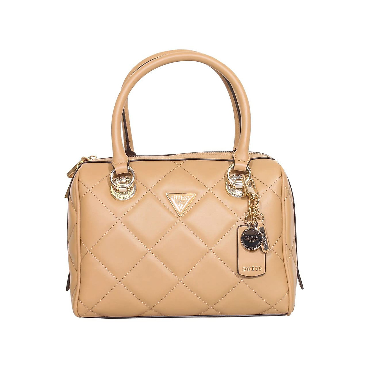 GUESS Cessily Box Satchel Beige One Size