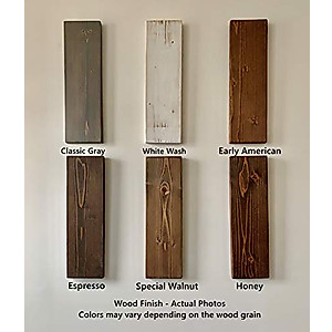 New England Wood Crafters Wooden Floating Shelves - Wall Decor for Home Kitchen, Bathroom, Bedroom - Rustic Pine Custom Office Organizer with Mounting Brackets - Set of 3 (7.5x1.5)(Special Walnut, 36)