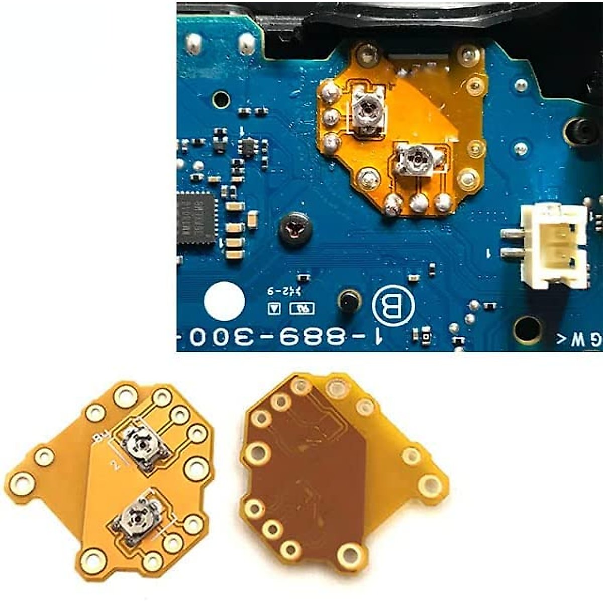 1 Pair Controller Analog Stick Drift Fix Mod for Xbox One PS4 PS5 Switch Pro Gamepad Game Handle Joystick Drift Repair Board (Gold)