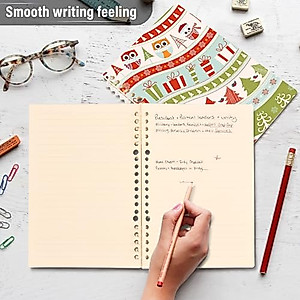 SPRIPORT Christmas Trees Owls Spiral Journal Notebook for Women Men A5 Memo Notepad Sketchbook with Durable Hardcover & 60 Pages Writing Journal for Boys Grils Study Notes Work School Journaling