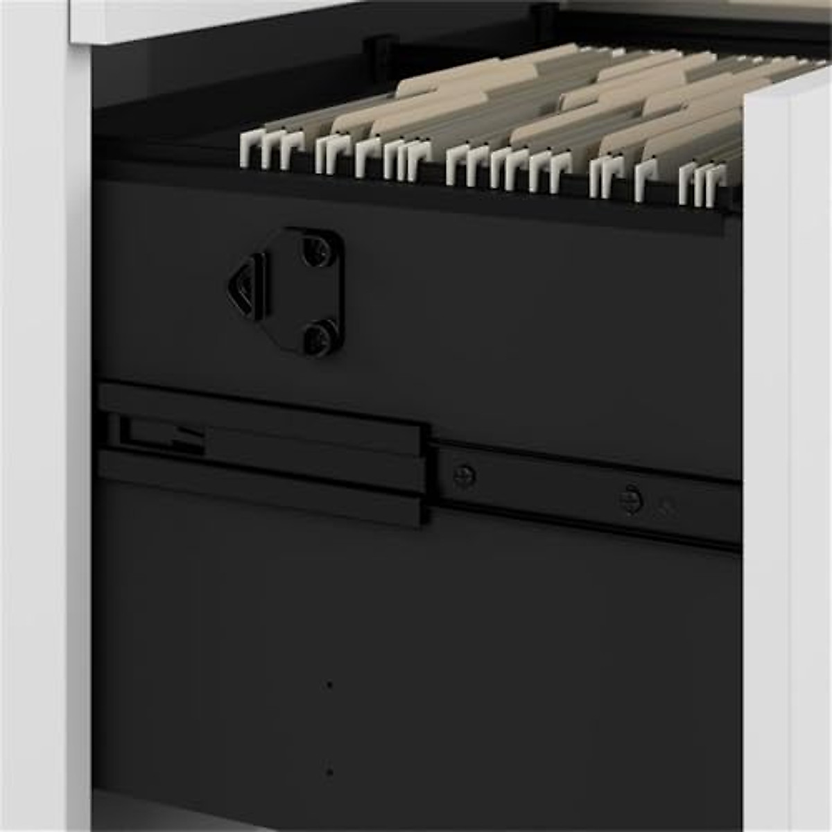 Bush Business Furniture Office in an Hour 2 Drawer Lateral File Cabinet | Locking Storage for Letter, Legal, and A4-size Documents, Pure White