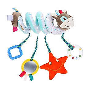 ibasenice Baby Stroller 6 pcs Doll Bed Childhood Boys Plaything Educational Early Plush Crib Worm Pendant Animal Kids Bell Girls Car Theme Bar Funny Around Adorable Mobile Rattle Ster Baby Toys