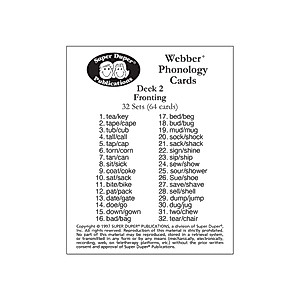 Super Duper Publications | Webber® Illustrated Phonology Fronting Minimal Pair Card Deck | Educational Learning Resource for Children