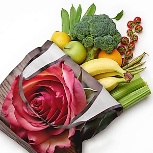 VTCTOASY Rose on Old Wooden Board Print Aesthetic Tote Bags Large Beach Bag Canvas Shoulder Bag Reusable Shopping Bags