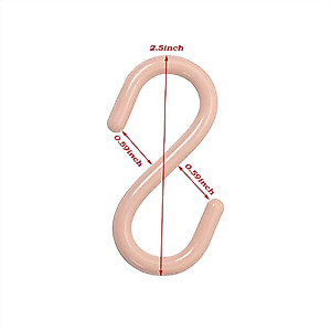 Mini Skater 2.5" Small Plastic S Shaped Hooks, Multifunctional Portable S Shape Hanging Hooks for Hanging Plants, Kitchen, Bathroom Hook Clothes S-Hooks(10Pcs) (Pink)