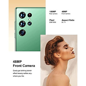 Echoamo 5G Unlocked Cell Phones，4G+128GB Dual Sim Smartphones, 6.8inches Waterdrop Screen C21 Unlocked Mobile Telefono, Android Unlocked Phone 24+48 MP | 5000mAh | Fingerprint Lock & Face ID (Green)