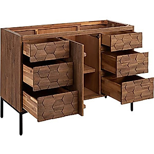 Signature Hardware 953140-48-RUMB-0 Devora 48" Free Standing Single Vanity Set with Wood Cabinet, Vanity Top, and Rectangular Undermount Vitreous China Sink