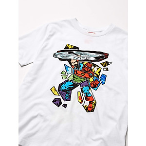 Amazon Essentials Disney | Marvel | Star Wars Boys' Short-Sleeve T-Shirts (Previously Spotted Zebra), Pack of 4, Marvel Heroes Print, X-Small