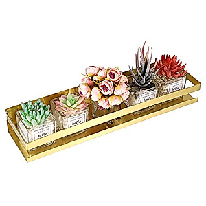 OwnMy 16 Inch Golden Shower Shelf Stainless Steel Shower Caddy Bathroom Shower Rack Shower Basket, Rust Proof Metal Kitchen Storage Caddy Floating Shelves Wall Mount Rectangular Corner Shower Shelf