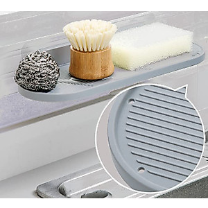 Fineget Floating Shower Shelves Plastic Wall Mount Shelf Adhesive Soap Shower Shelves for Bathroom Kitchen Bathtub Bedroom Living Room Rustproof No Drilling Storage Organizer Quick Dry Grey 2 Pack