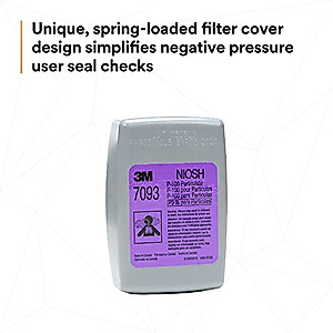 3M Personal Protective Equipment P100 Respirator Filter 7093B, 1 Pair, Helps Protect Against Oil and Non-Oil Based Particulates, Asbestos, Mold, Silica, Grinding, Sanding, Welding