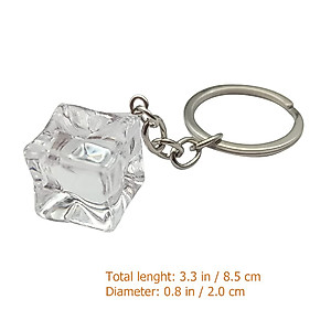 Holibanna Ice Cube Key Chain Resin Ice Keychain Key Ring Car Bag Keychain Accessories