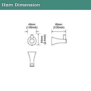 PARLOS Towel Hook, Wall Mounted Coat Hook, Brushed Nickel Robe Hook for Bathroom
