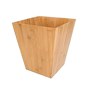 TKFDC Trash can Creative No Lid Solid Wood Trash Can Household Simple Bedroom Living Room Thicker Paper Basket Barrel for Storage (Size : E)