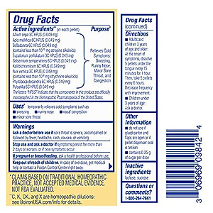 Boiron ColdCalm On The Go Cold Relief for Sneezing, Runny Nose, Nasal Congestion, and Sore Throat - 2 Count (160 Pellets)