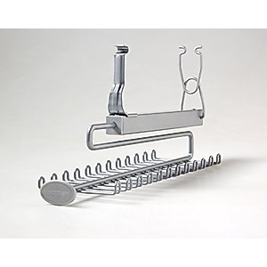 ClosetMaid 78060 Sliding Tie & Belt Rack for Wire Shelving, Satin Chrome, 7x4.5x15.5 inch