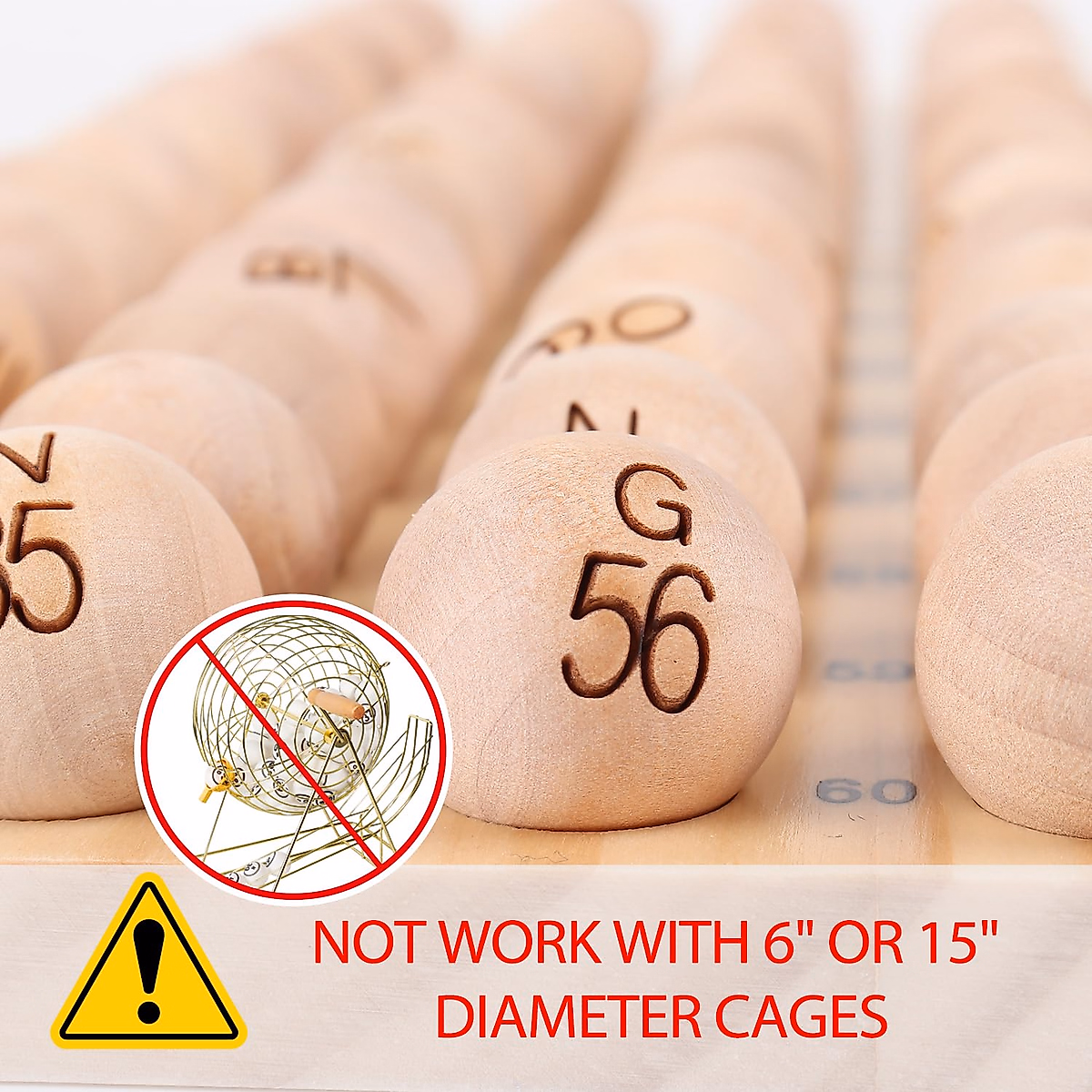 GSE Games & Sports Expert 7/8-Inch Bingo Balls, Solid Wooden Replacement Bingo Game Balls for Parties, Bingo Nights, Prize Raffles