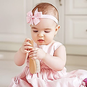 haakaa Baby Hair Brush and Comb Set for Newborns & Toddlers - Natural Soft Goat Bristles and Wooden Handle, Gently Grooms Baby's Hair, Ideal for Cradle Cap, Perfect Baby Gift, 2pk