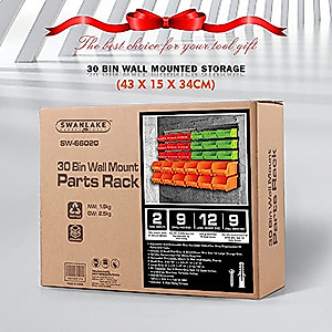 SWANLAKE 30PCS Wall Mounted Storage Bins, Plastic Garage Rack ,Screw Storage ,Tool Organizers.