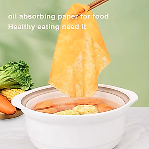 60 Sheets Oil Absorbing Paper for Kitchen Food Oil Absorbing Paper to Remove Oil Scum Oil Blotting Sheets for Cooking Fried food