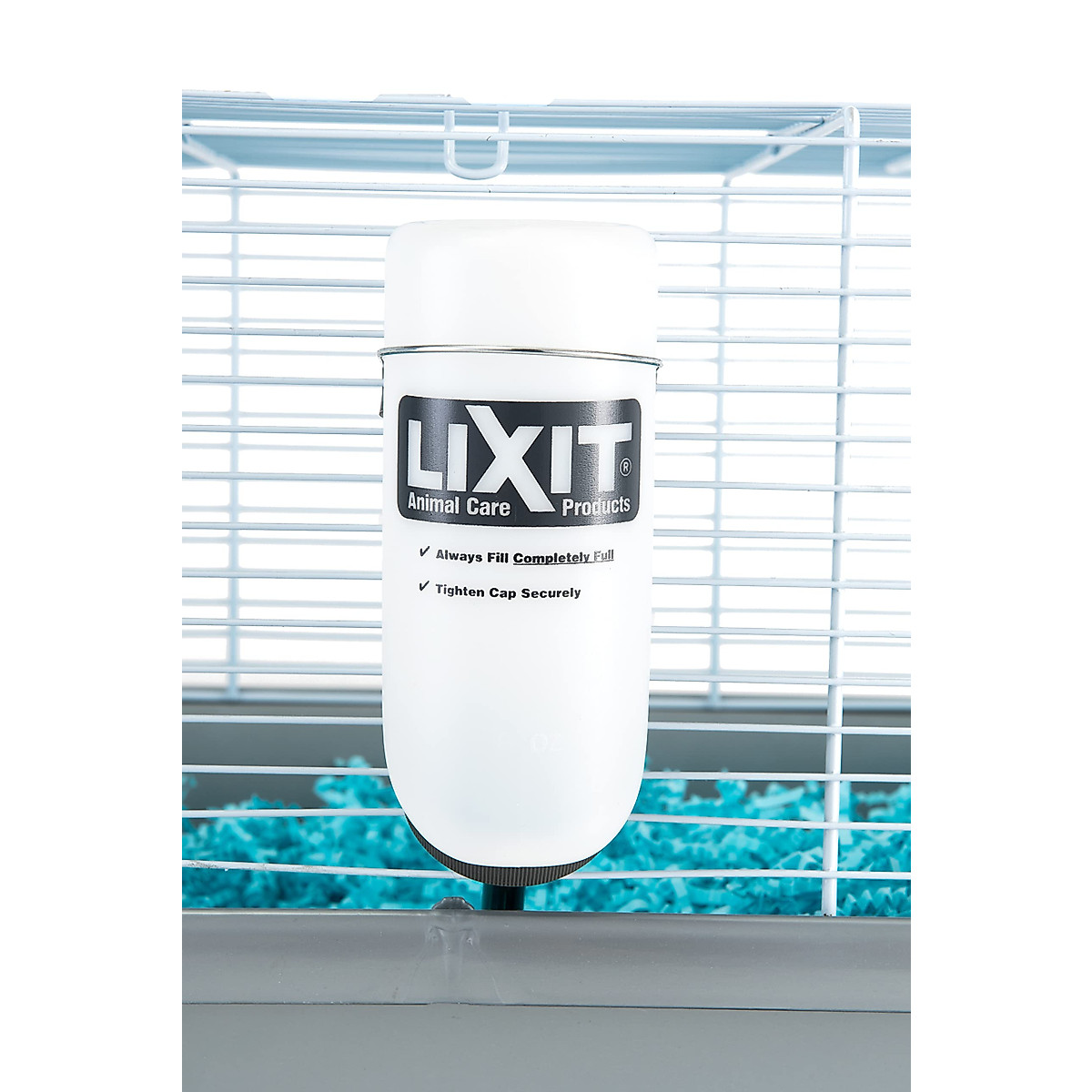 Lixit Wide Mouth BPA-Free Cage Water Bottles for Rabbits, Ferrets, Guinea Pigs, Rats, Chinchillas, Hamsters, Mice, Hedgehogs, Gerbils and Other Small Animals. (Translucent, 8 Ounce Pack of 2)