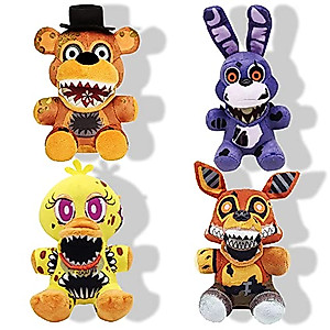 Karinie 4 Pcs FNAF Plushies, Five Nights at Freddy's Plushies, FNAF Plushies Set, 7.1" Dolls Soft Toys, Party Supplies Christmas Birthday Gift for Boys and Girls