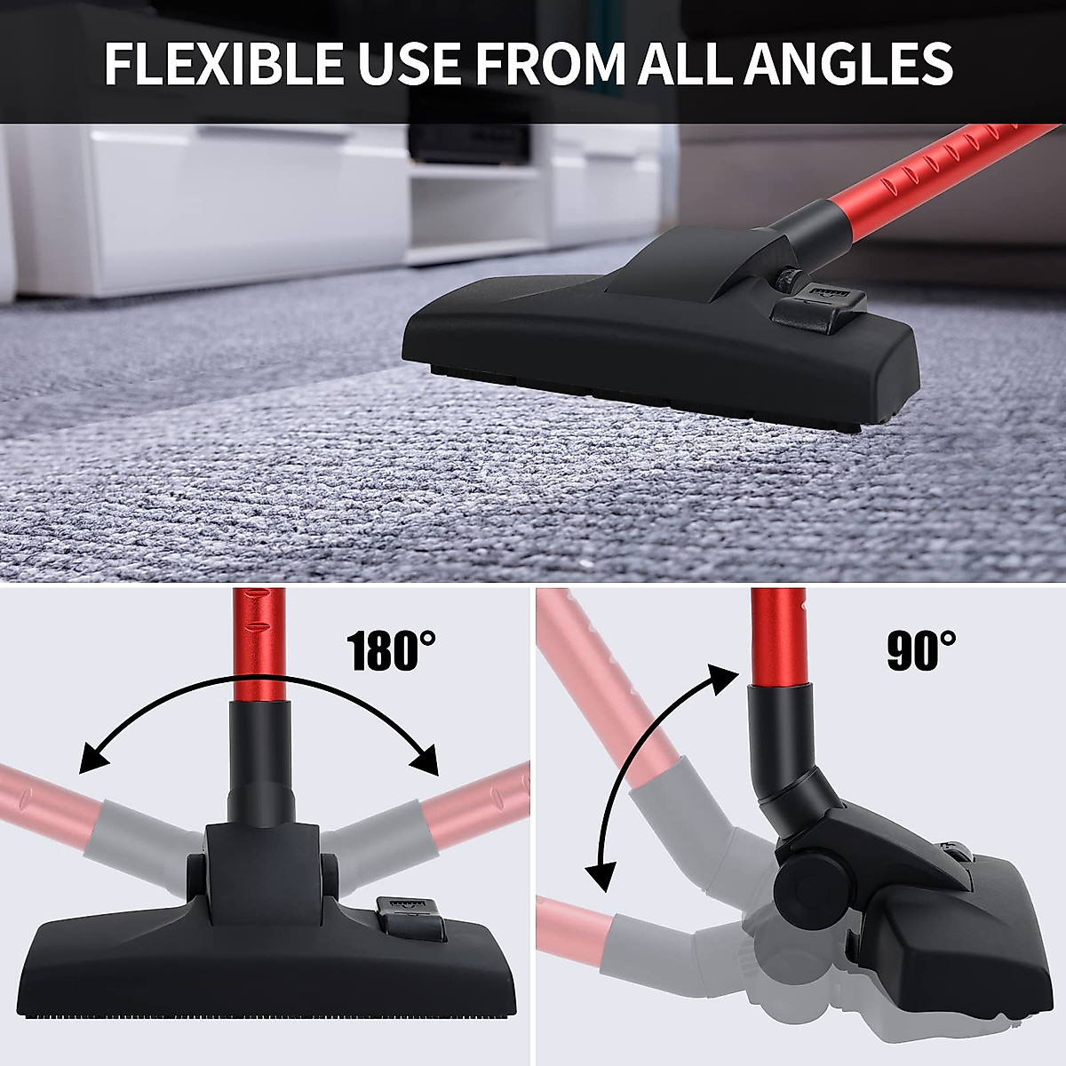 EFUSVAC Corded Vacuum Cleaner, 17KPa Powerful Suction with 600W Motor, 4 in 1 Lightweight Handheld Stick Vacuum for Pet Hair Hard Floor and Carpet