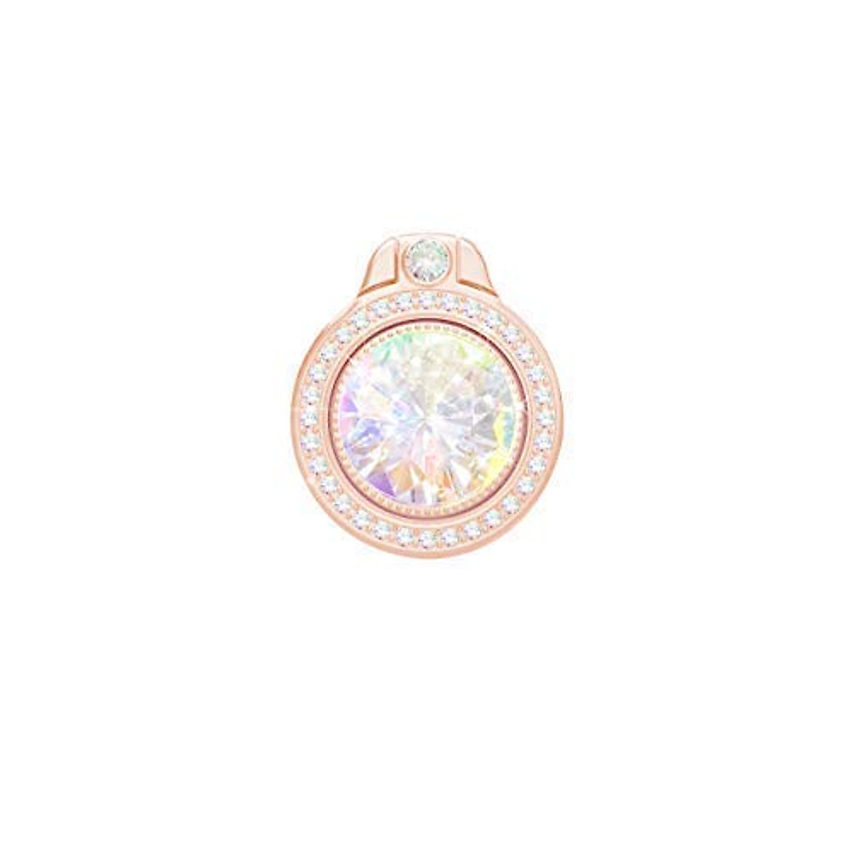 lenoup Glitter Bling Bling Phone Ring Holder, Sparkle Phone Ring Artificial Diamond Stand, Rhinestone Cell Phone Finger Ring for Phones,Pad(Rose Gold)