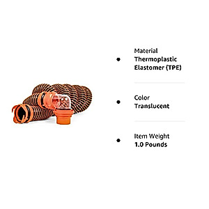 Camco RhinoEXTREME 15-Foot Camper/RV Sewer Hose Kit | Features TPE Technology for Abrasion Resistance and Crush Protection | Includes Pre-Attached Rhino Swivel Fittings (39861)