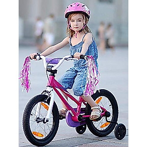 XINGZI 1Pair Hot Pink 19cm/7.5inch Dazzle Tassels Children Bicycle Handlebar Streamers Scooter Fringe Bike Baby Carrier Handle Deocration Accessories for Kids Cycling Lovers