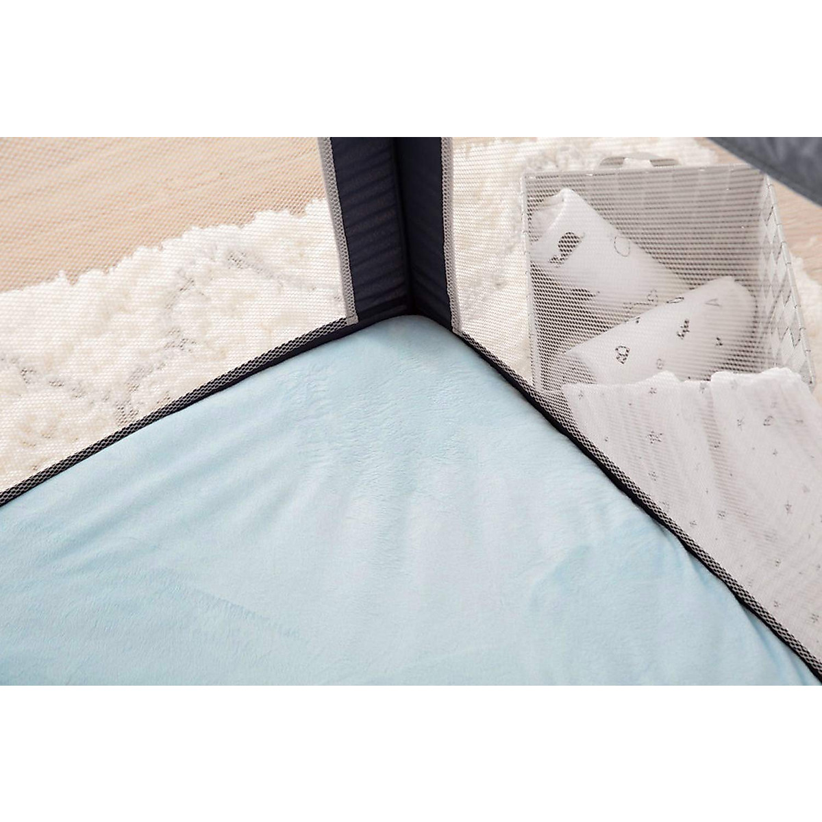 TL Care Heavenly Soft Chenille Fitted Pack N Play Playard Sheet 27" x 39", Warm and Cozy Chenille Pack and Play Sheet, Blue, for Boys and Girls, Fits Most Mini Crib Mattresses