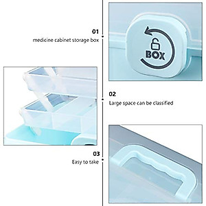 Tofficu Portable Medicine Box Organizer Storage Fold 3- Layer Large Medicine Cabinet Household Medicine Storage Box Medicine Chest Medication Chest Storage Container