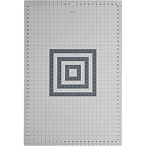 Fiskars Craft Supplies: Self Healing Cutting Mat for Crafts, Sewing, and Quilting Projects, 24x36” (12-83727097J), Gray & Acrylic Ruler, 6x24 Inch