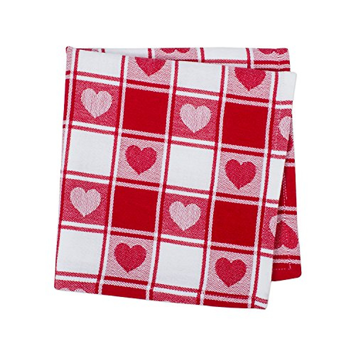 DII Valentine's Day Collection, Napkin Set, 20x20, Checkered Heart, 6 Piece
